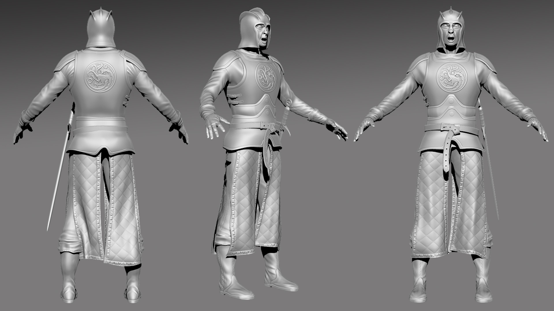 Jason Peeks 3D Art folio - Battle of the tridents soldiers breakdown.