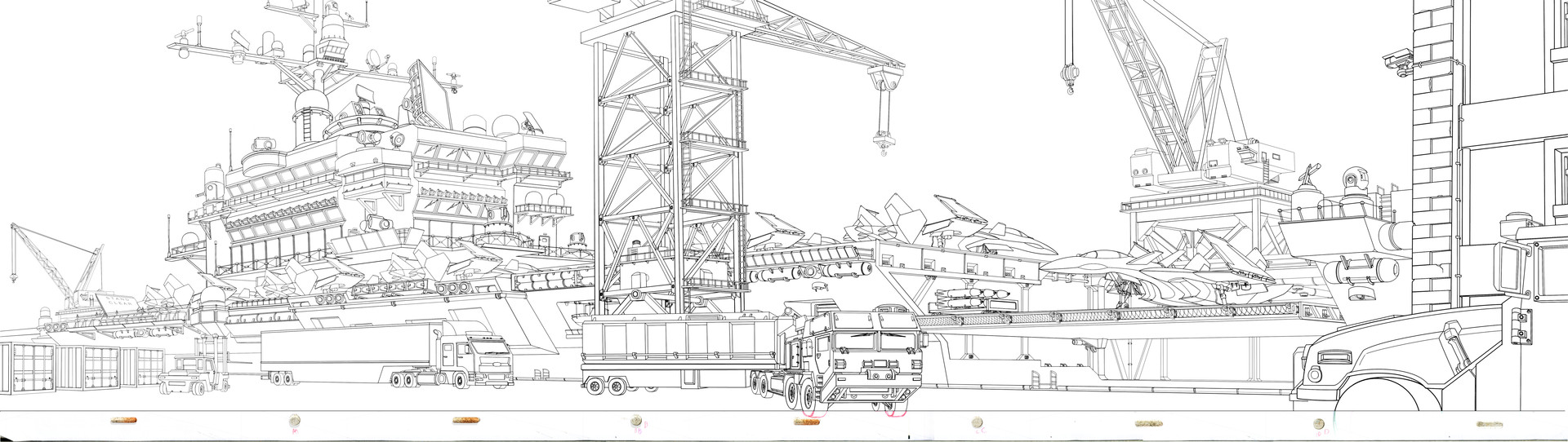 ArtStation - Panoramic Layout - Aircraft Carrier
