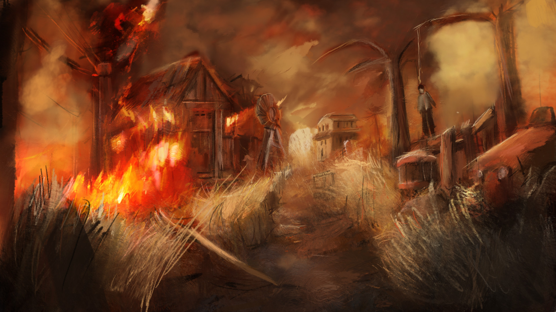 ArtStation - Burning cabin