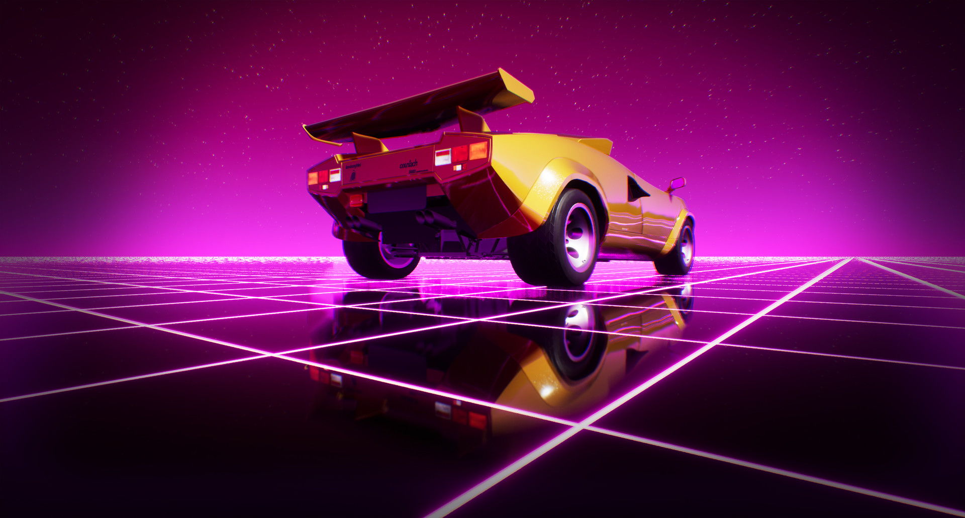Kaur Põldmaa - Lamborghini Countach UE4 Synthwave Environment