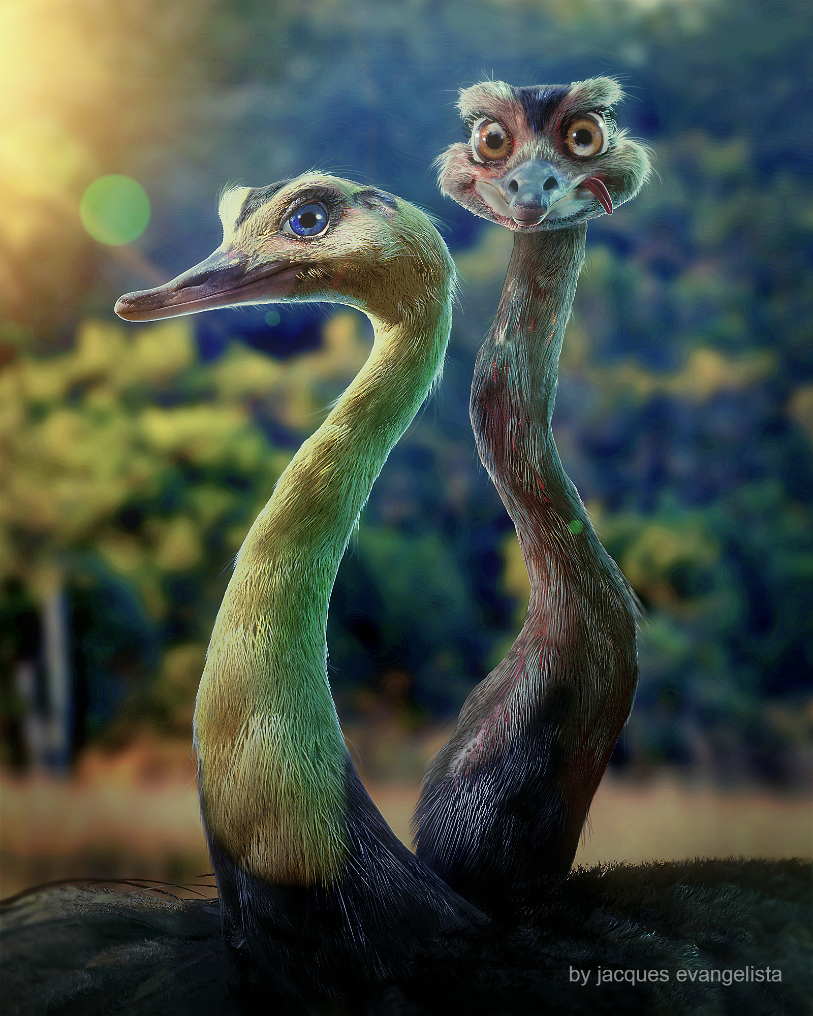 ArtStation - Ostrich couple
