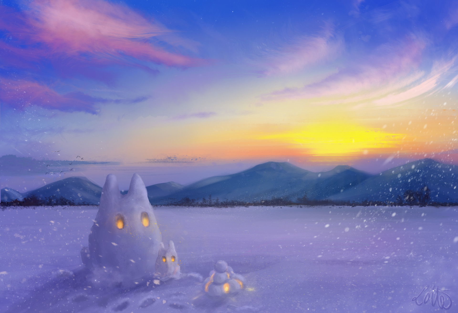 ArtStation - Snow totoro