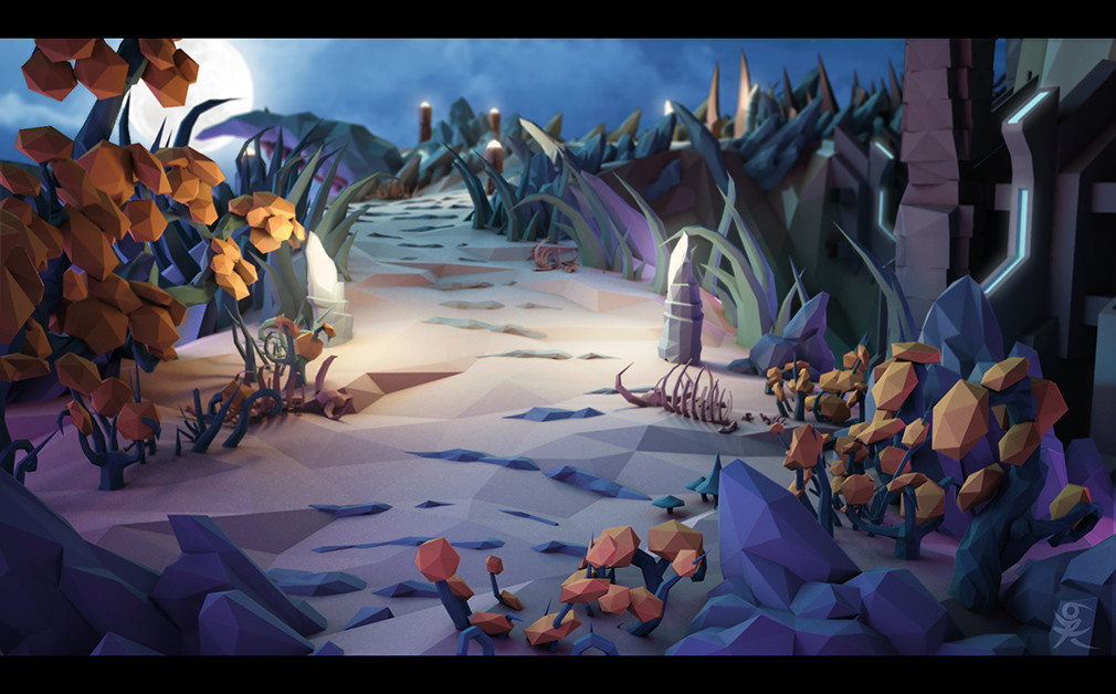 ArtStation - Road in Night