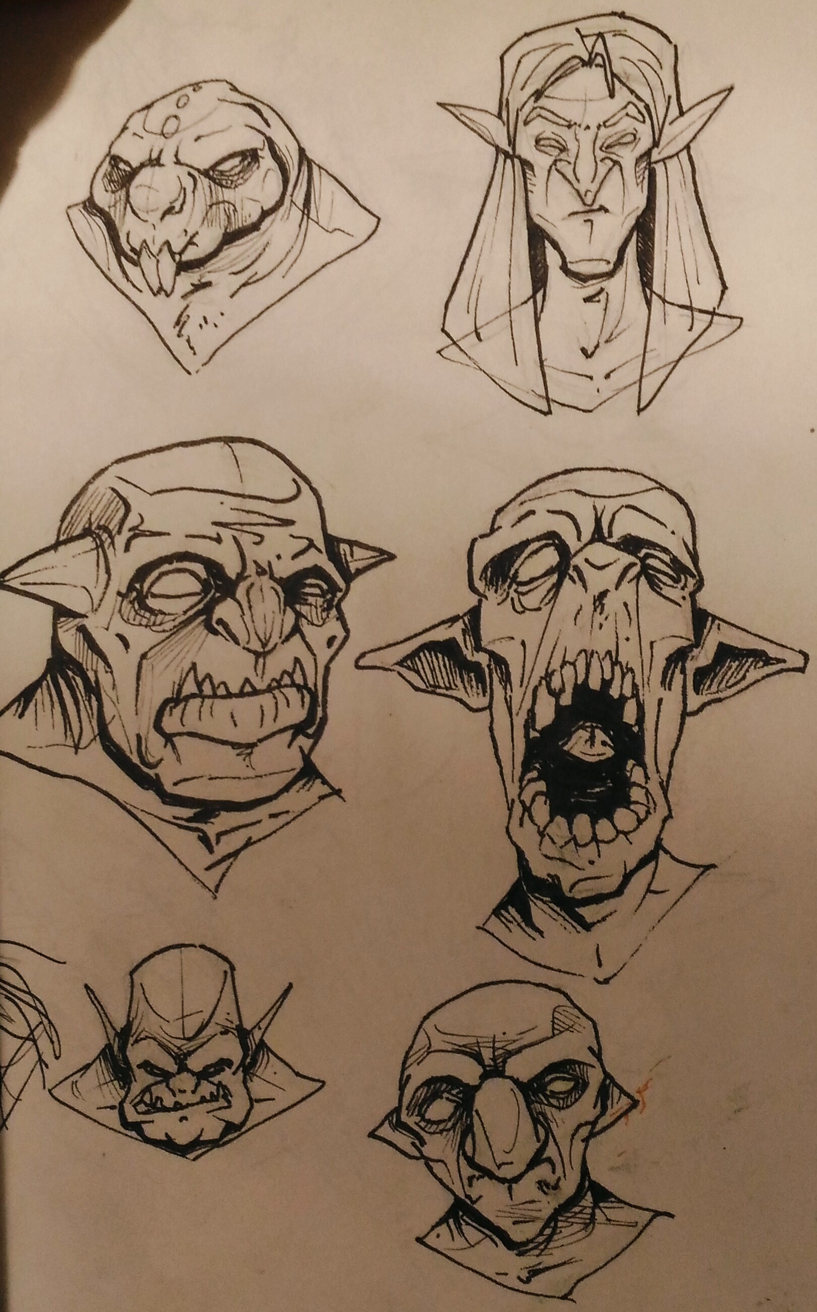 scary face drawing reference