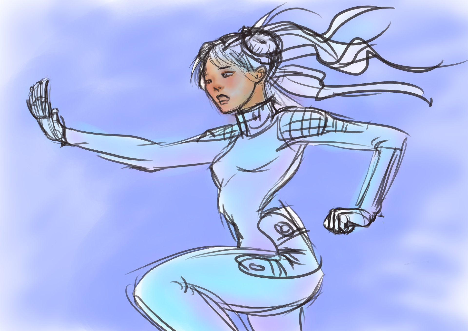 ArtStation - progress, dynamic pose sketch