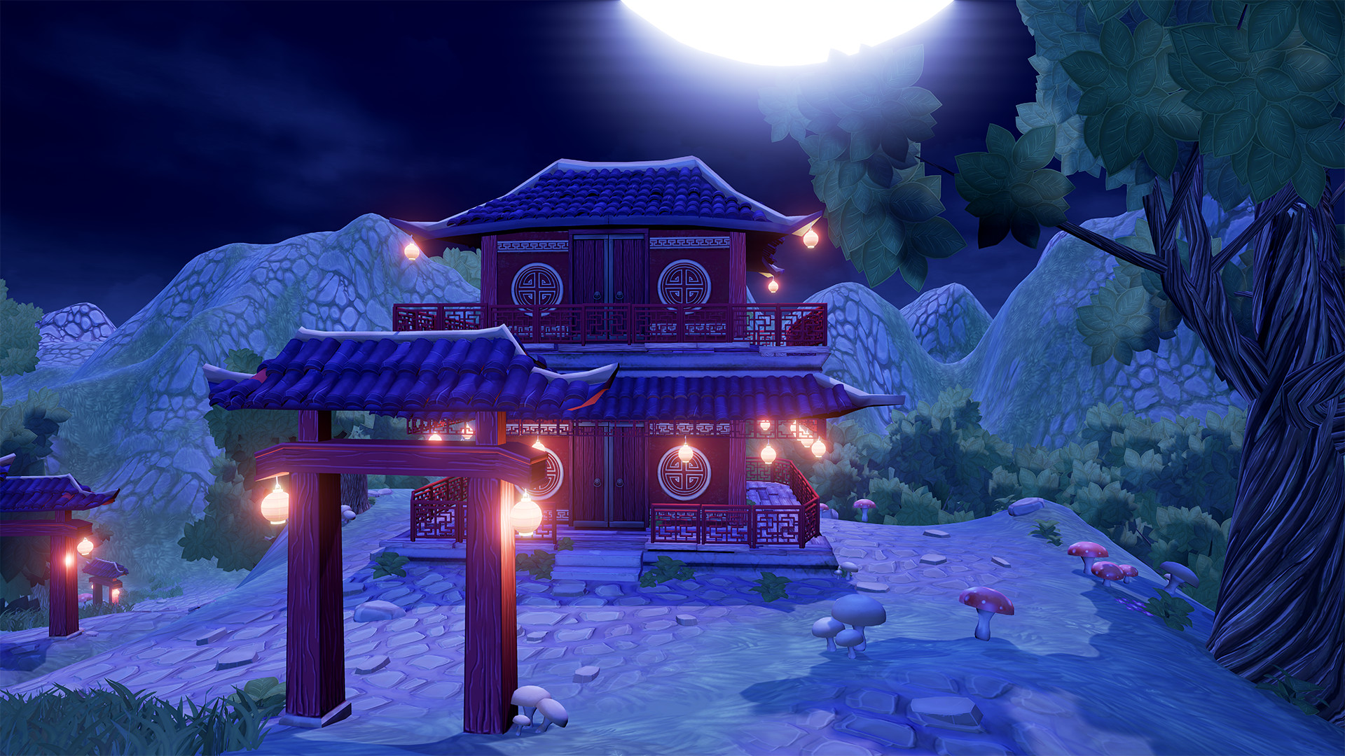 ArtStation - Chinese temple lost in the forest