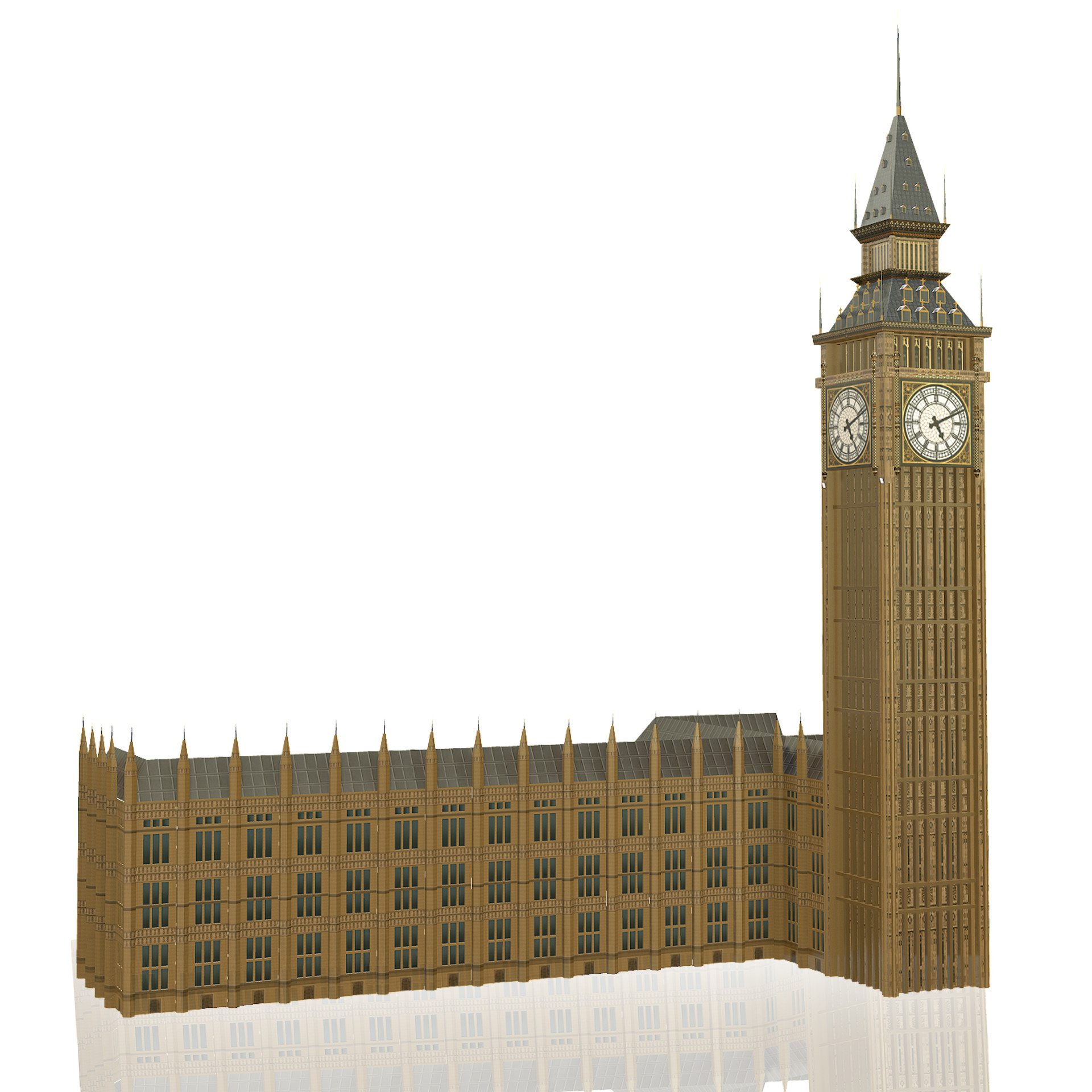 Midhun p Mathews - Big Ben Building Low Poly Game Model
