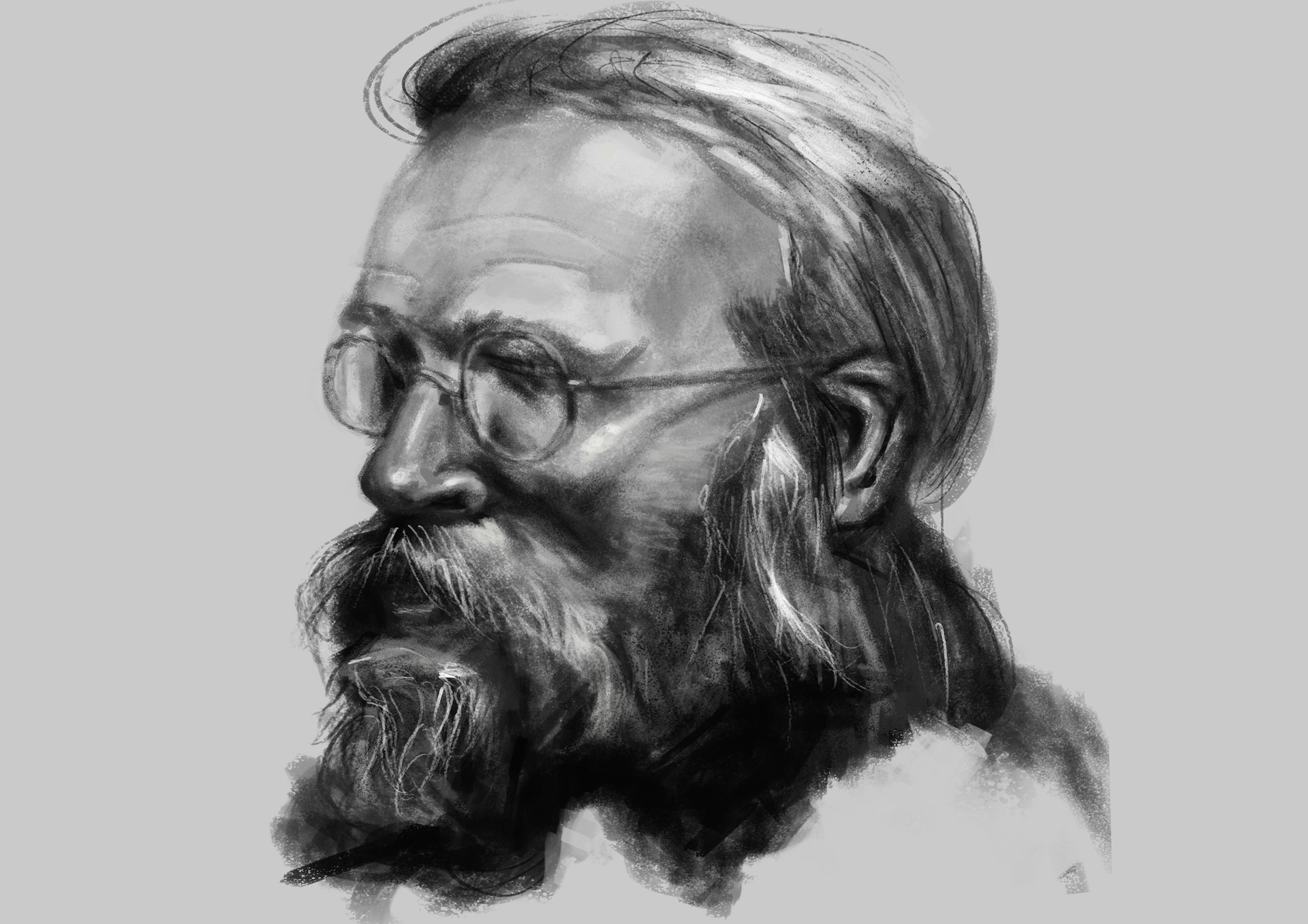 ArtStation - Portrait grayscale study