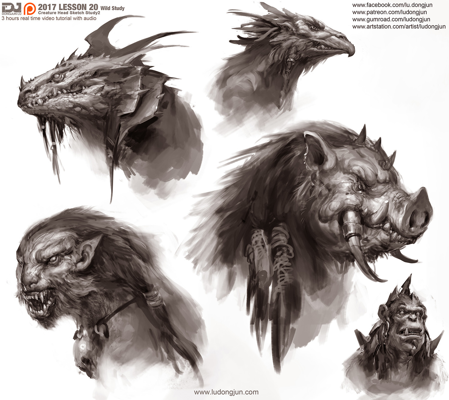 Russell Dongjun Lu - Creature Head Sketch