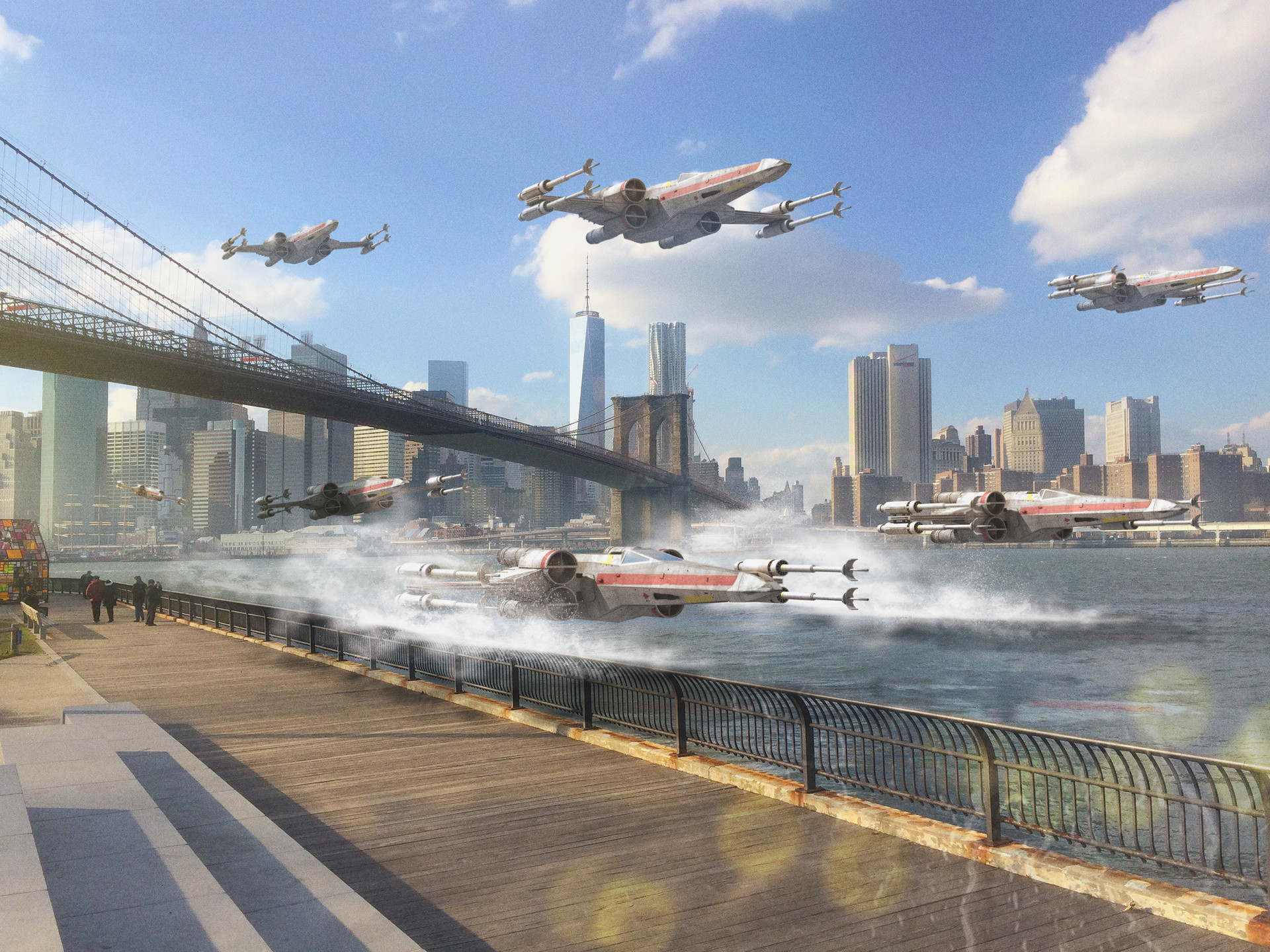 ArtStation - X-Wings flying over NYC