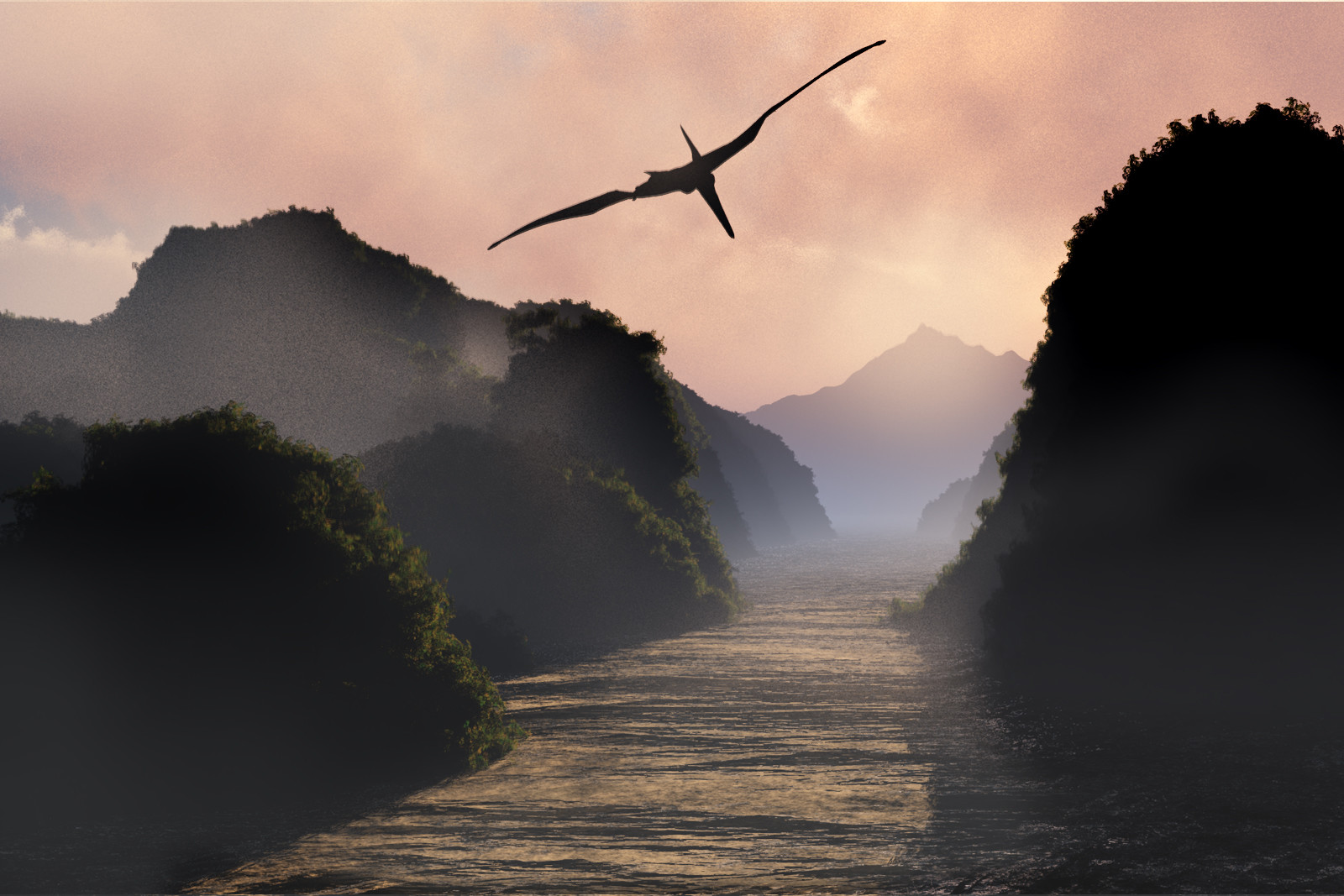ArtStation - Fly over a Jurassic world