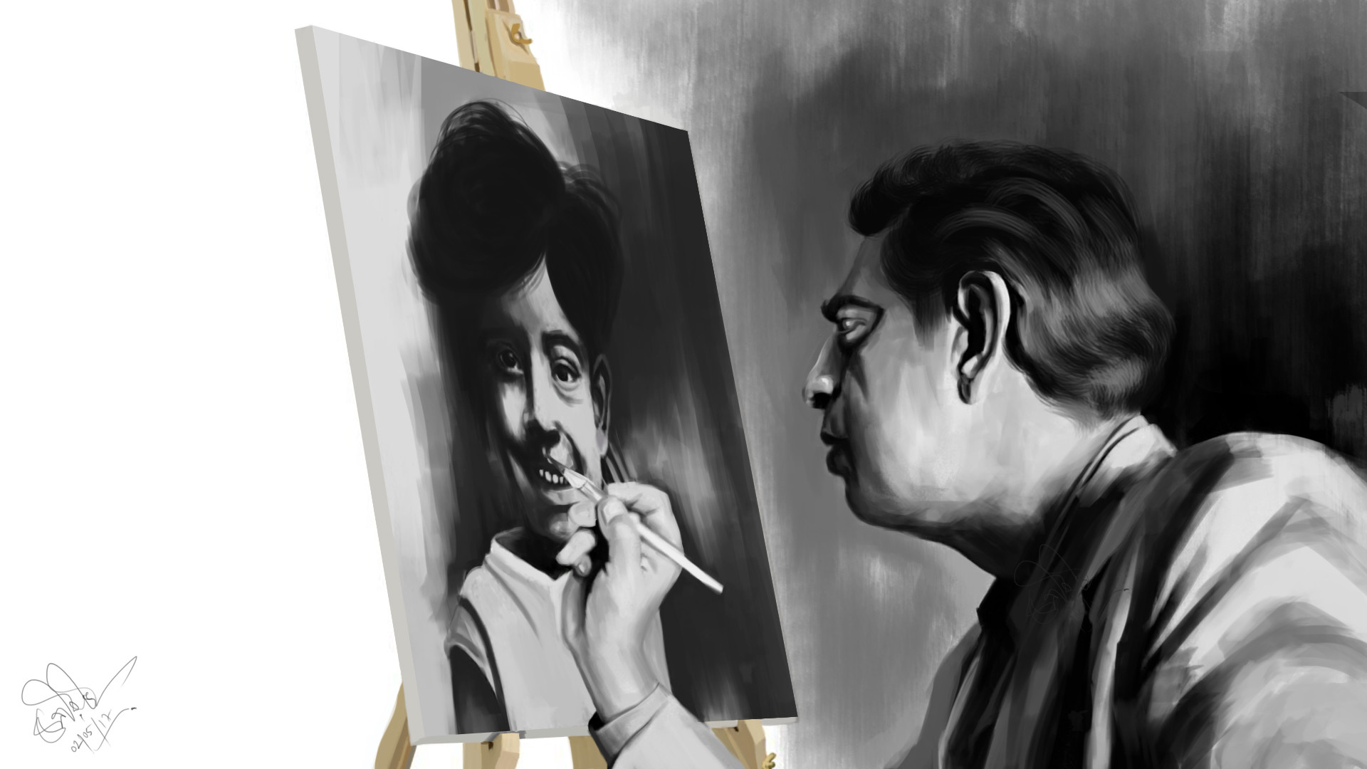 ArtStation - portret ( Satyajit Roy )