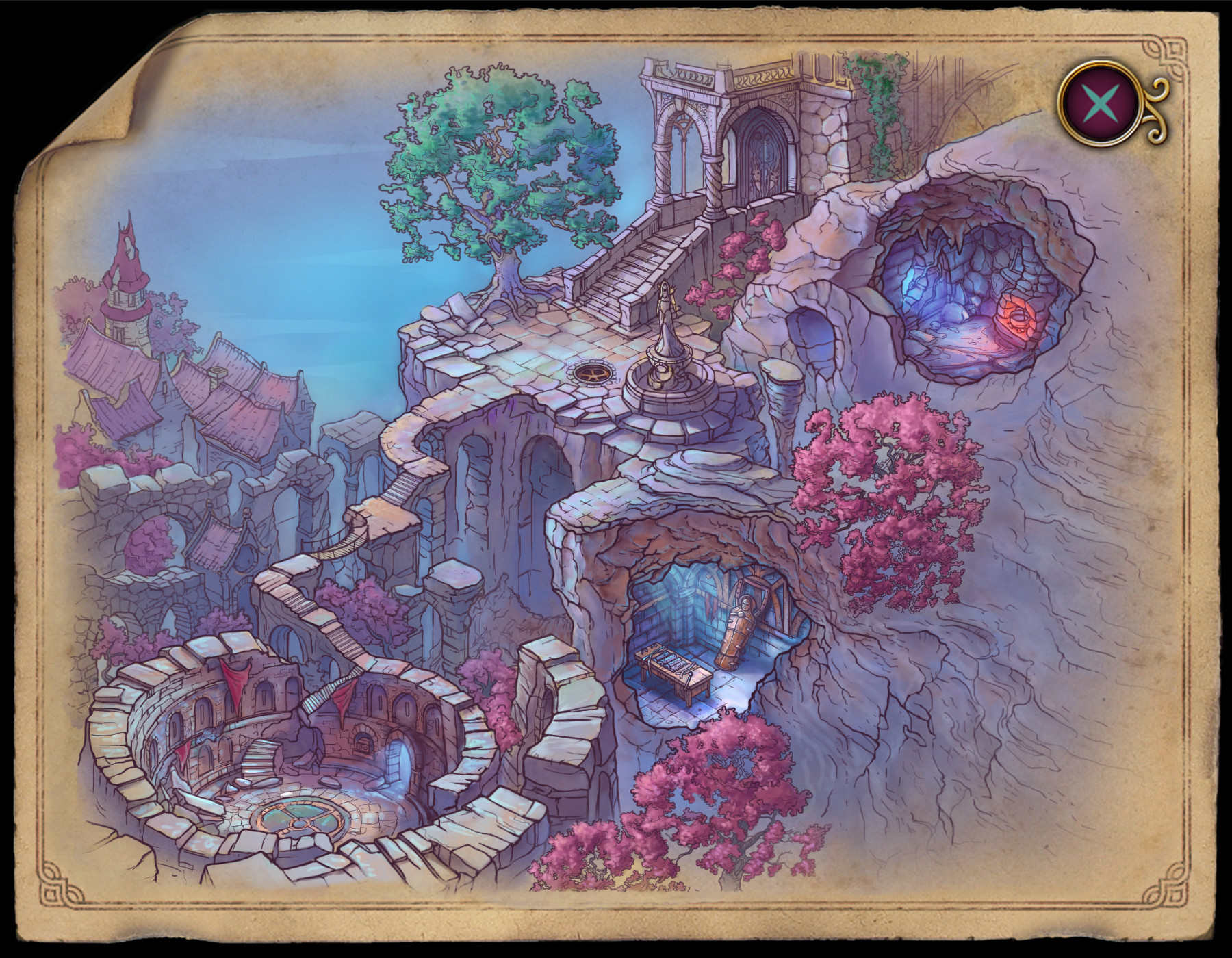 ArtStation - Underworld Town map.