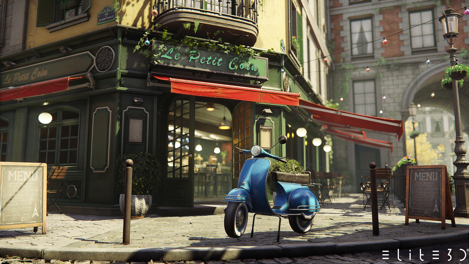 elite3d studio - "Bistro Scene" created for Amazon Lumberyard Engine.