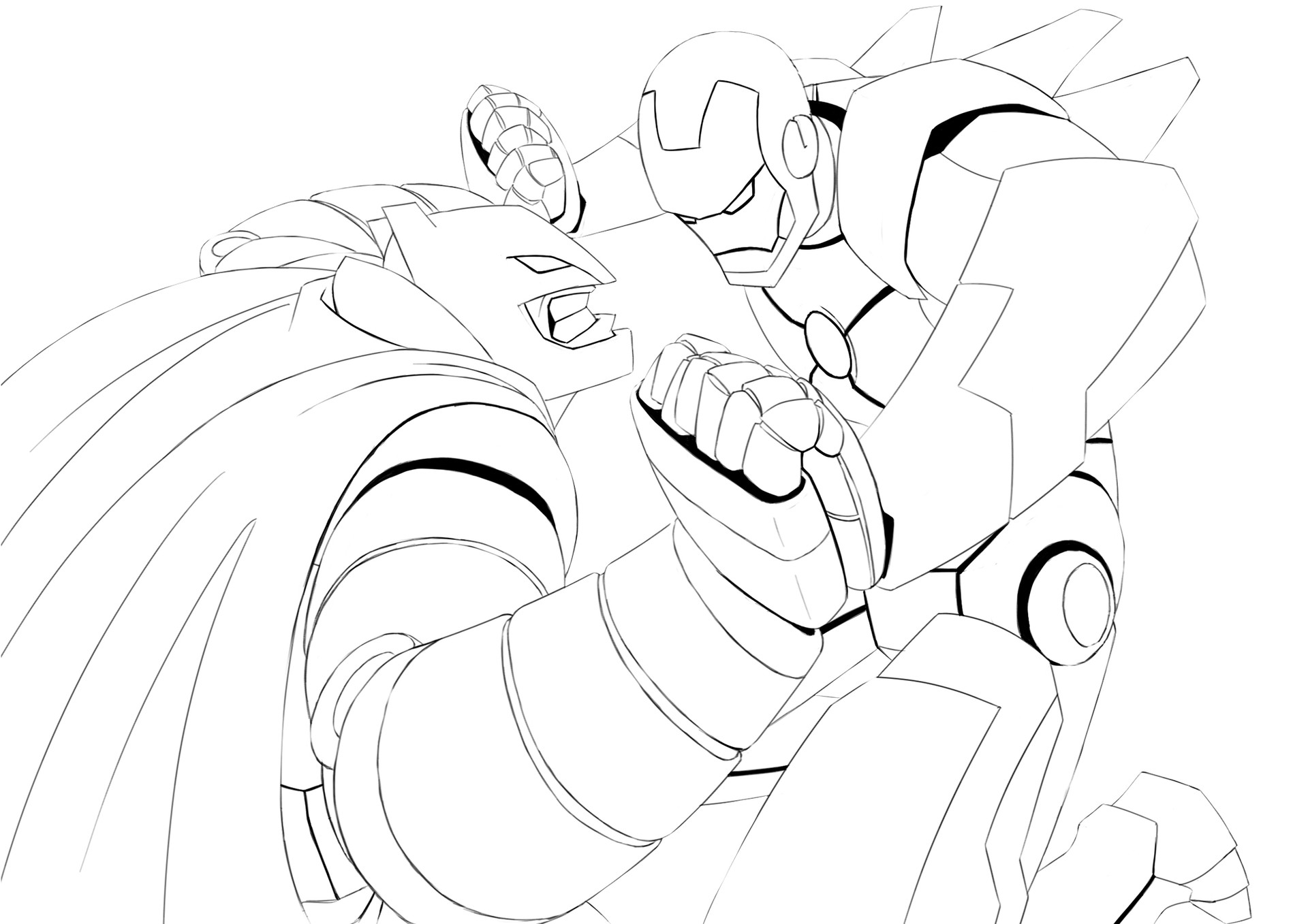 batman and ironman coloring pages