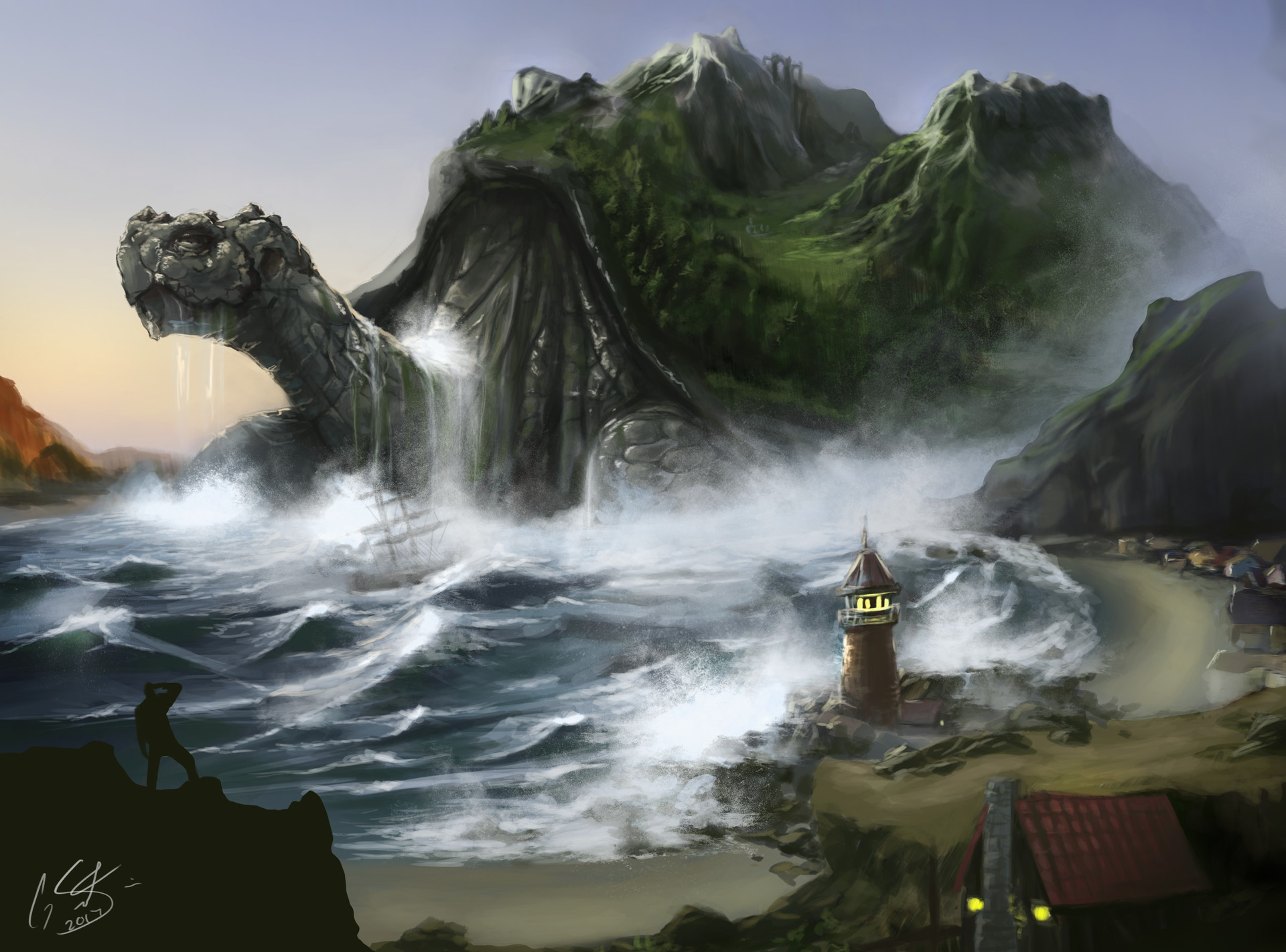 Aspidochelone by Grant Simon : r/ImaginaryLeviathans