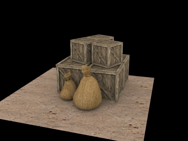 ArtStation - Crate and Sandbag Props