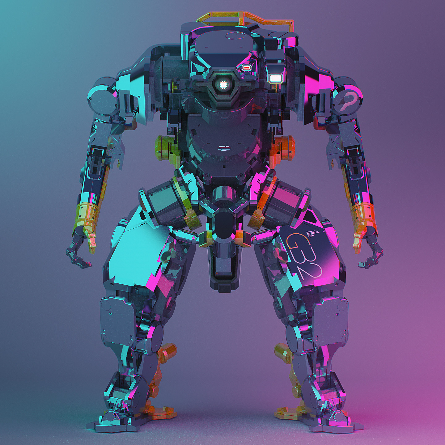ArtStation - Heavy Lifter Mech Neon