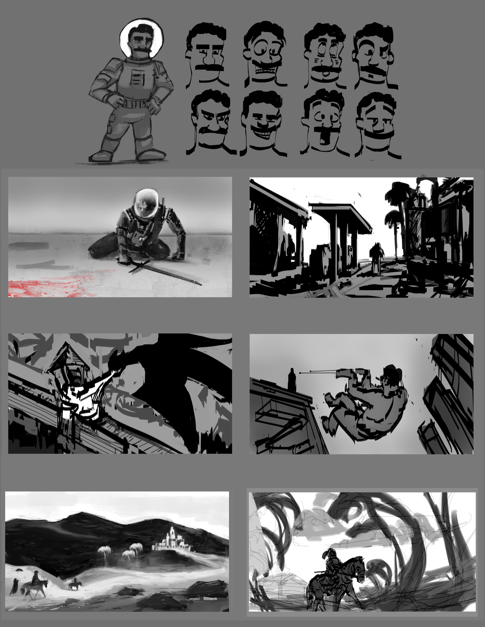 ArtStation - B&W rough keyframes