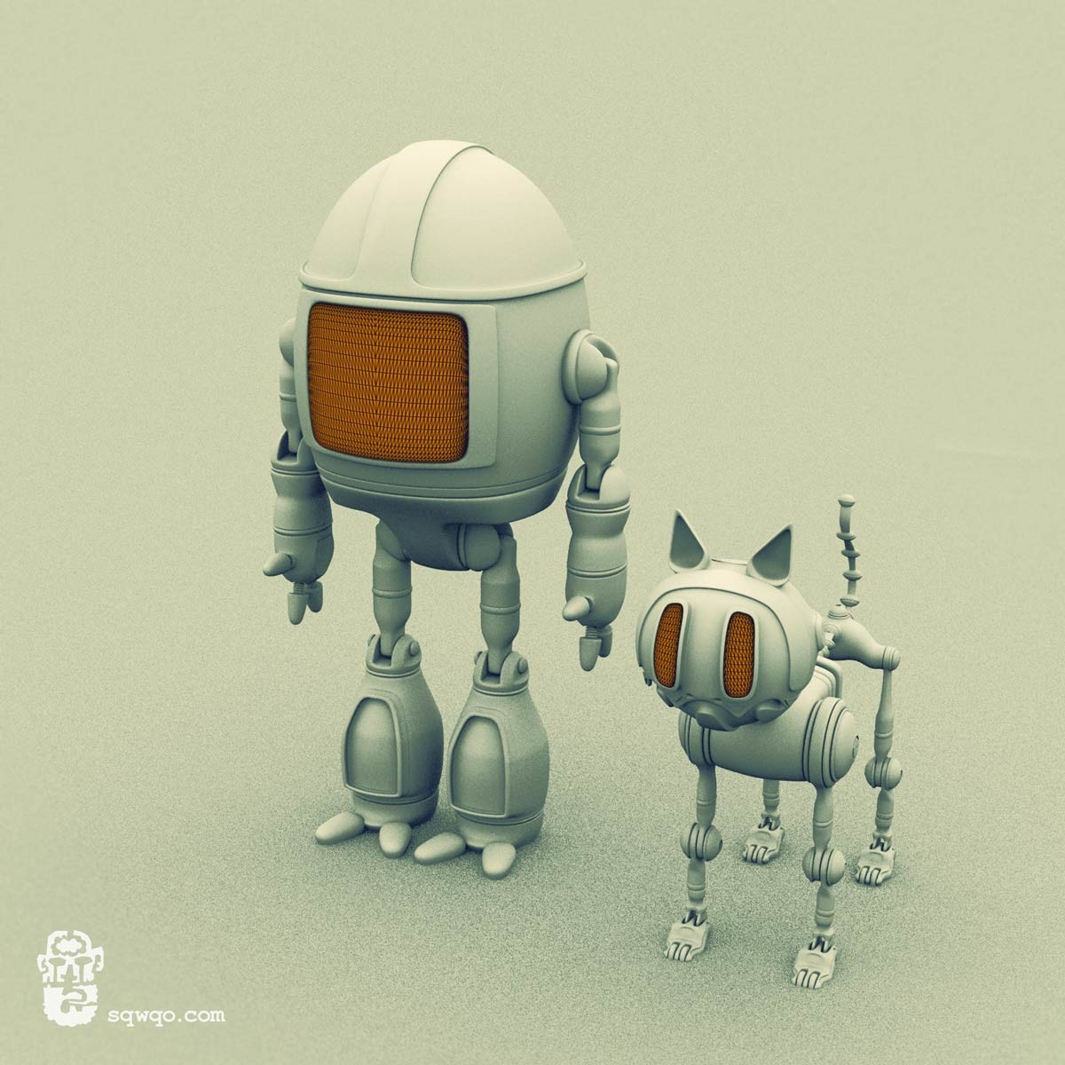 ArtStation - robot & cat
