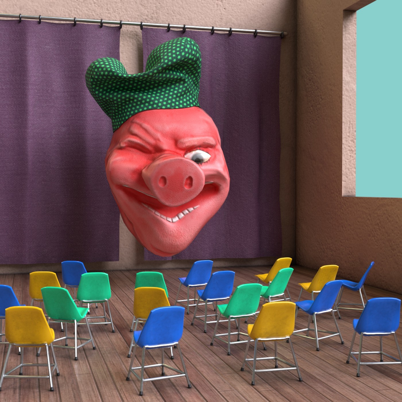 ArtStation - A Giant Pig Head Conference