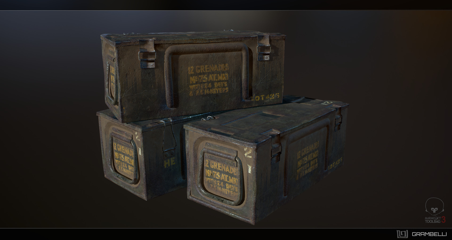ArtStation - British WWII Anti-tank Steel Grenade Box - PBR