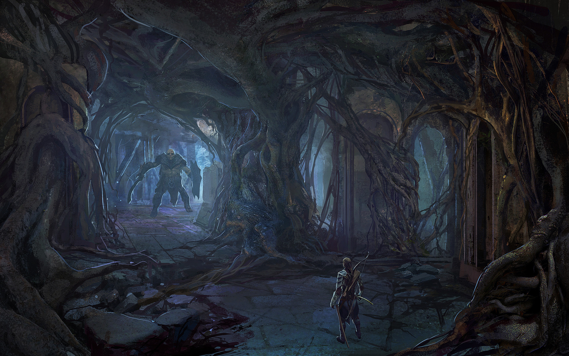 ArtStation - Elven Ruin Hallway