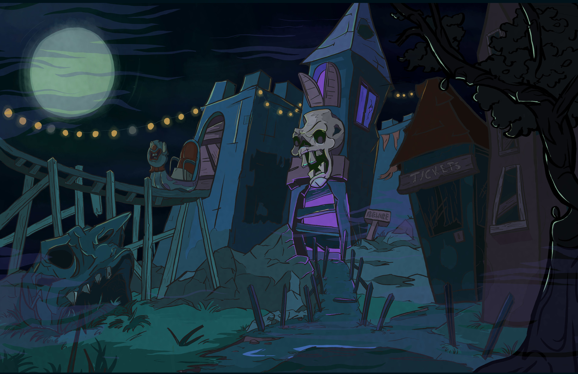 ArtStation - Spooooky Park!