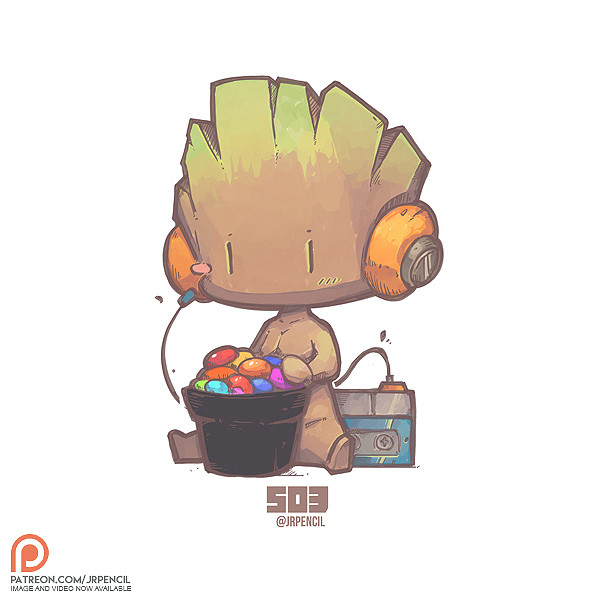 how to draw chibi baby groot