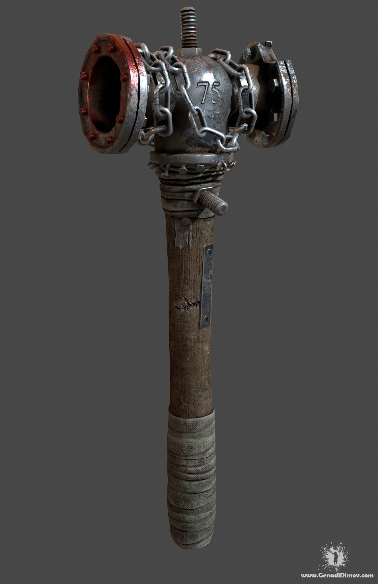 ArtStation - Post-Apocalyptic bloody hammer
