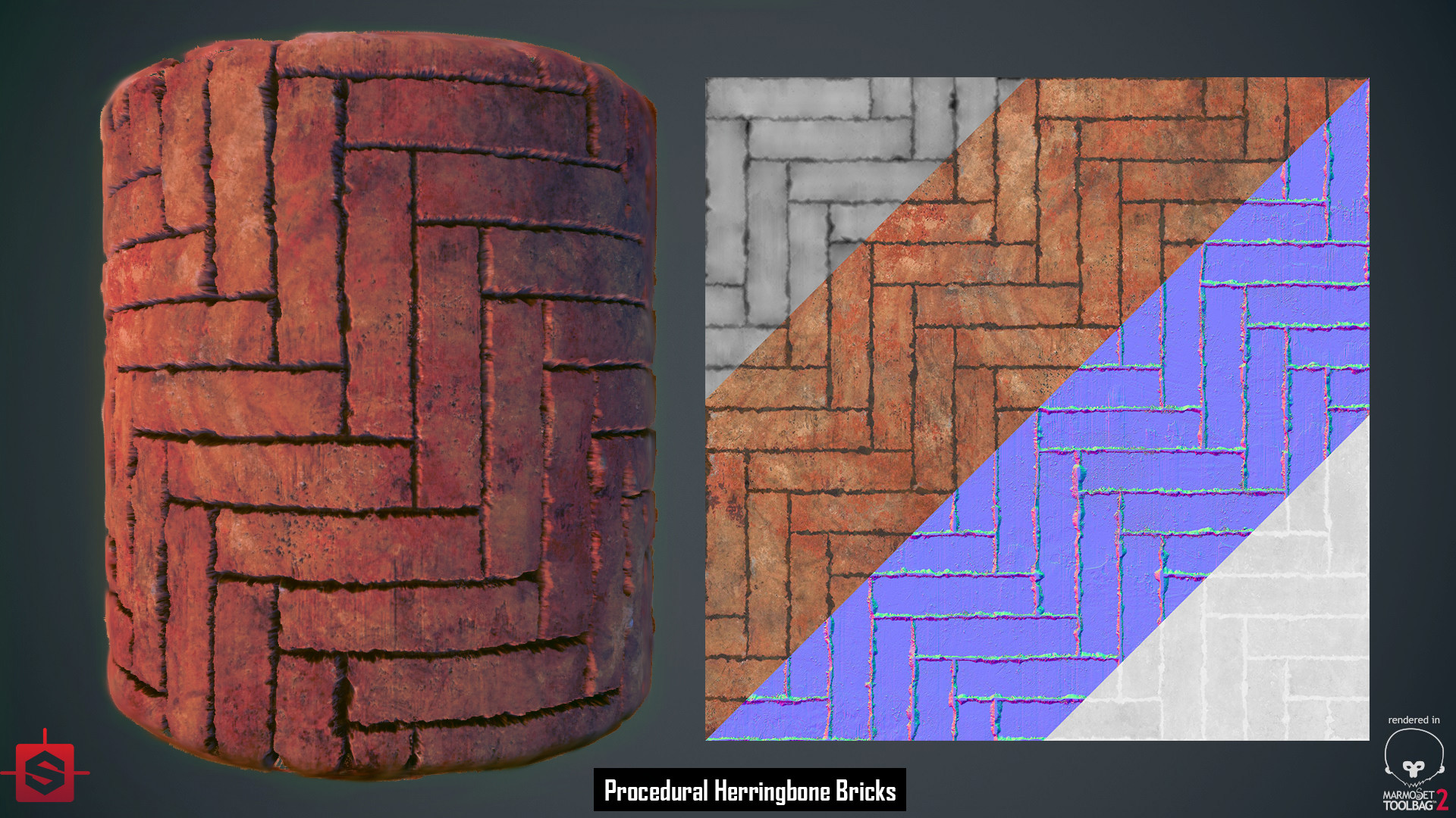 Adi Rajani - PBR Herringbone Bricks Material - Substance Designer