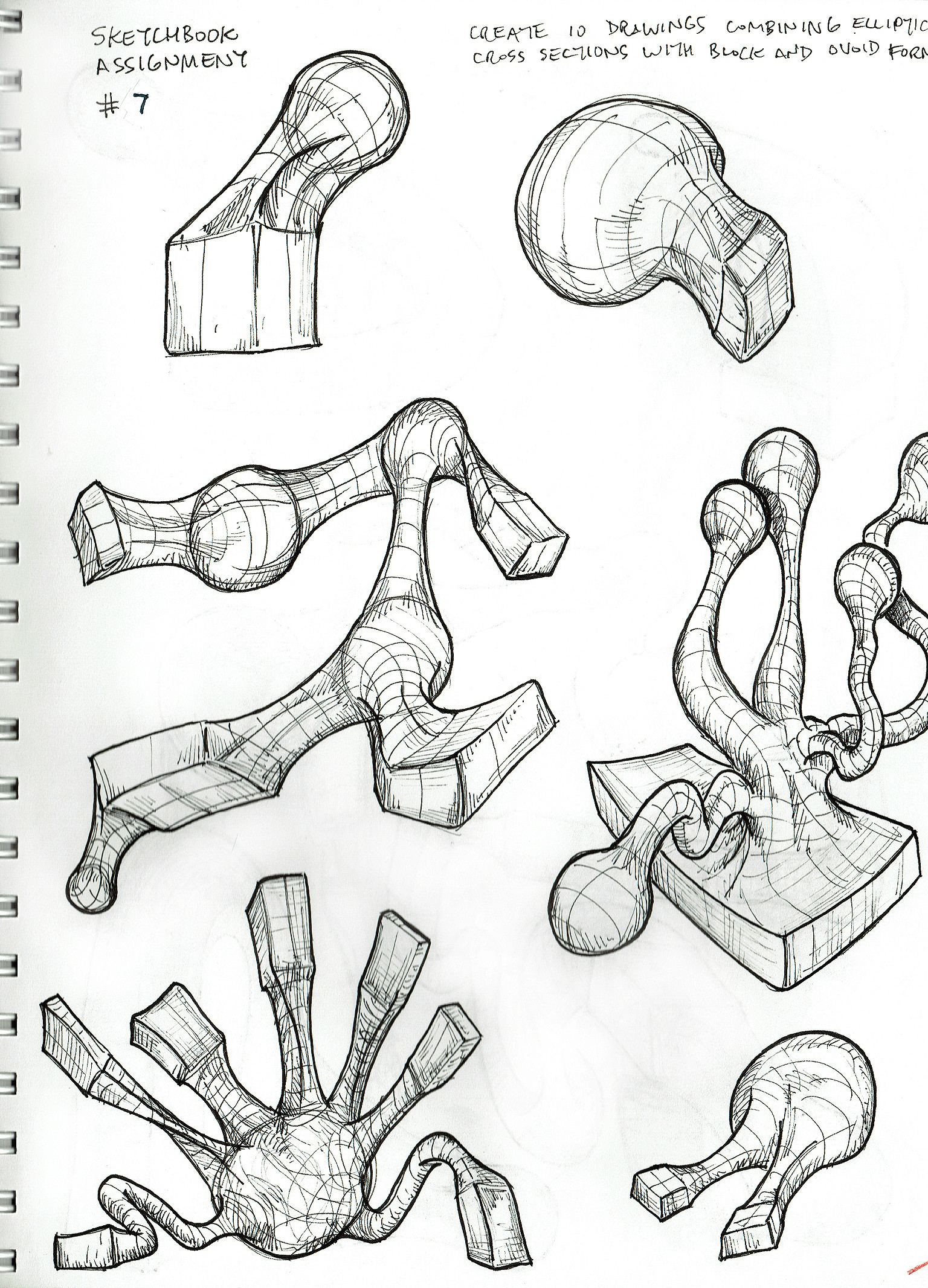 ArtStation - 2015 Sketchbook Homework - Elliptic Cross Sections