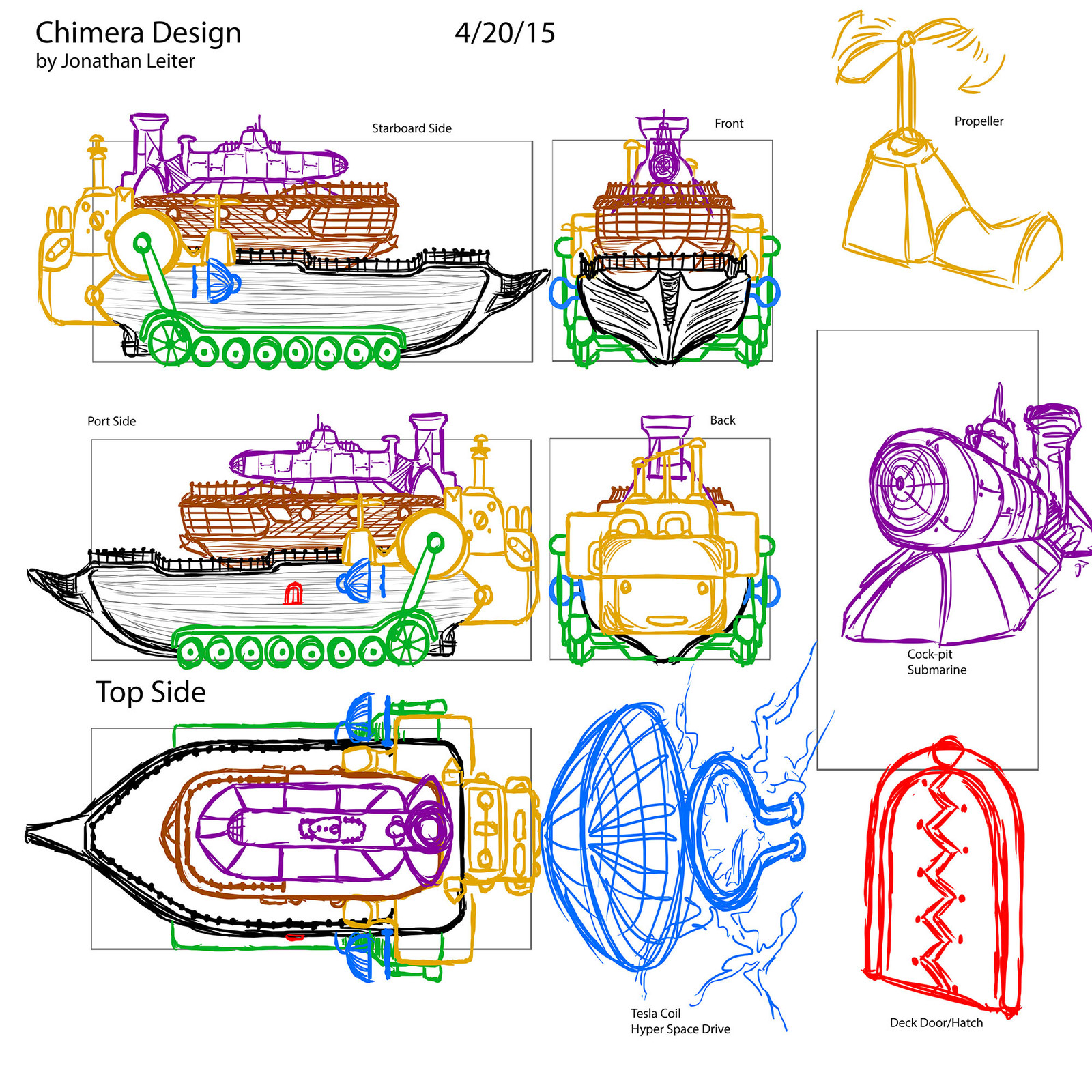 Jonathan Leiter - Chimera Space Ship - Exterior Design