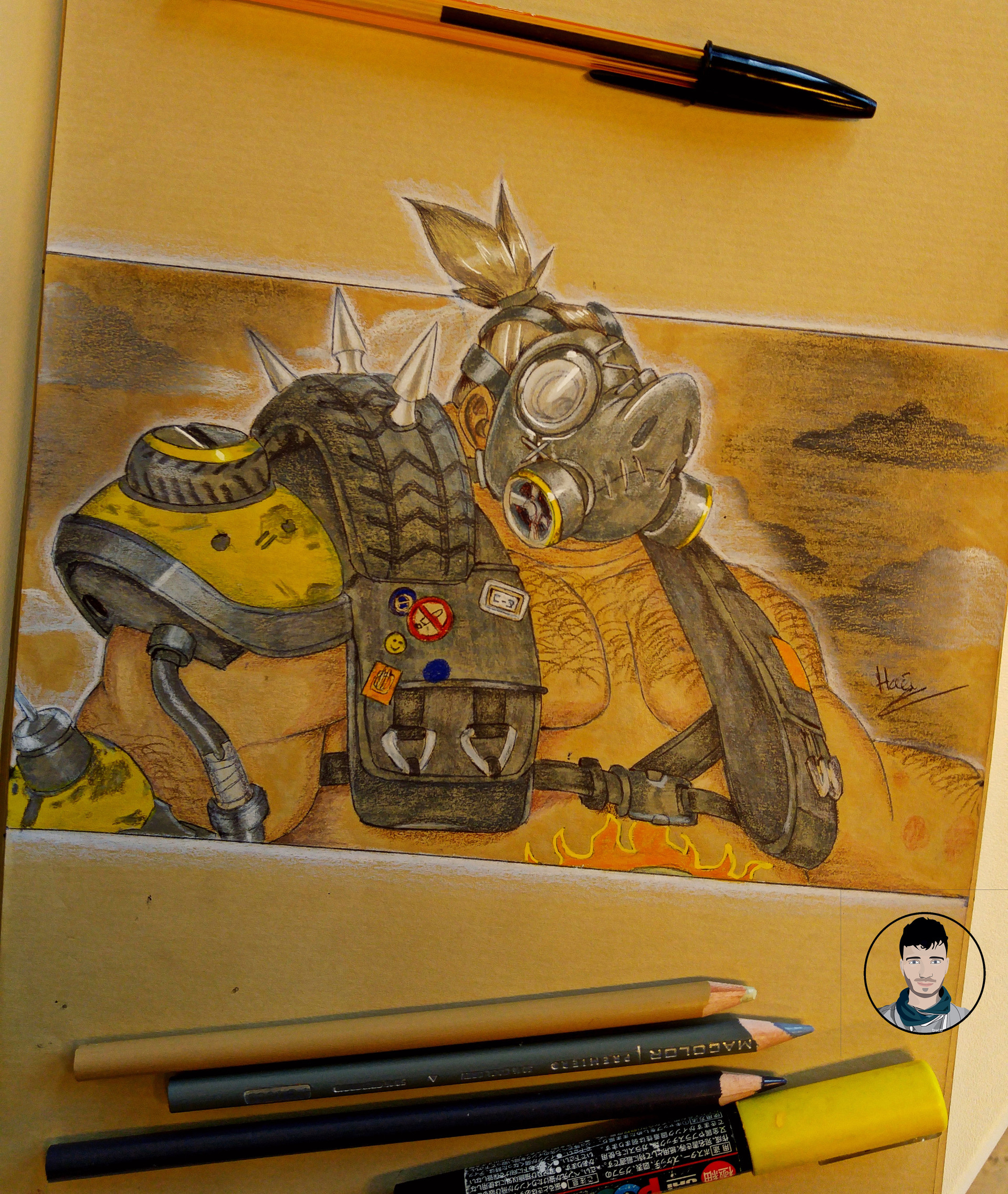 how to draw roadhog overwatch