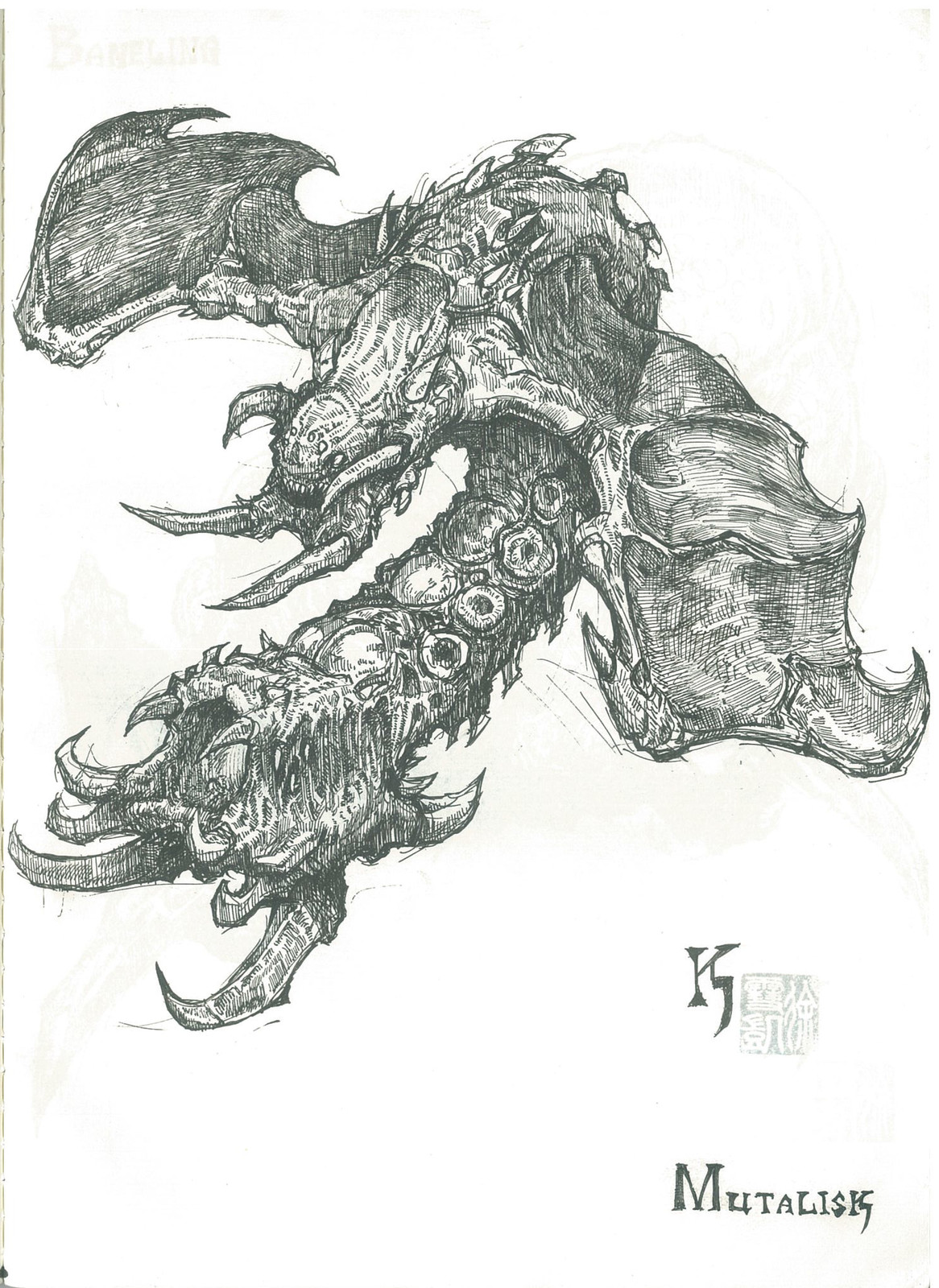 Xuekai Xu - Freehand Sketching [Starcraft 2 Zerg]