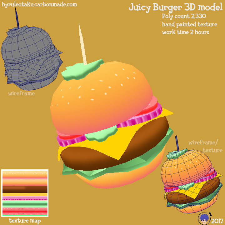 ArtStation - Low Poly Juicy burger