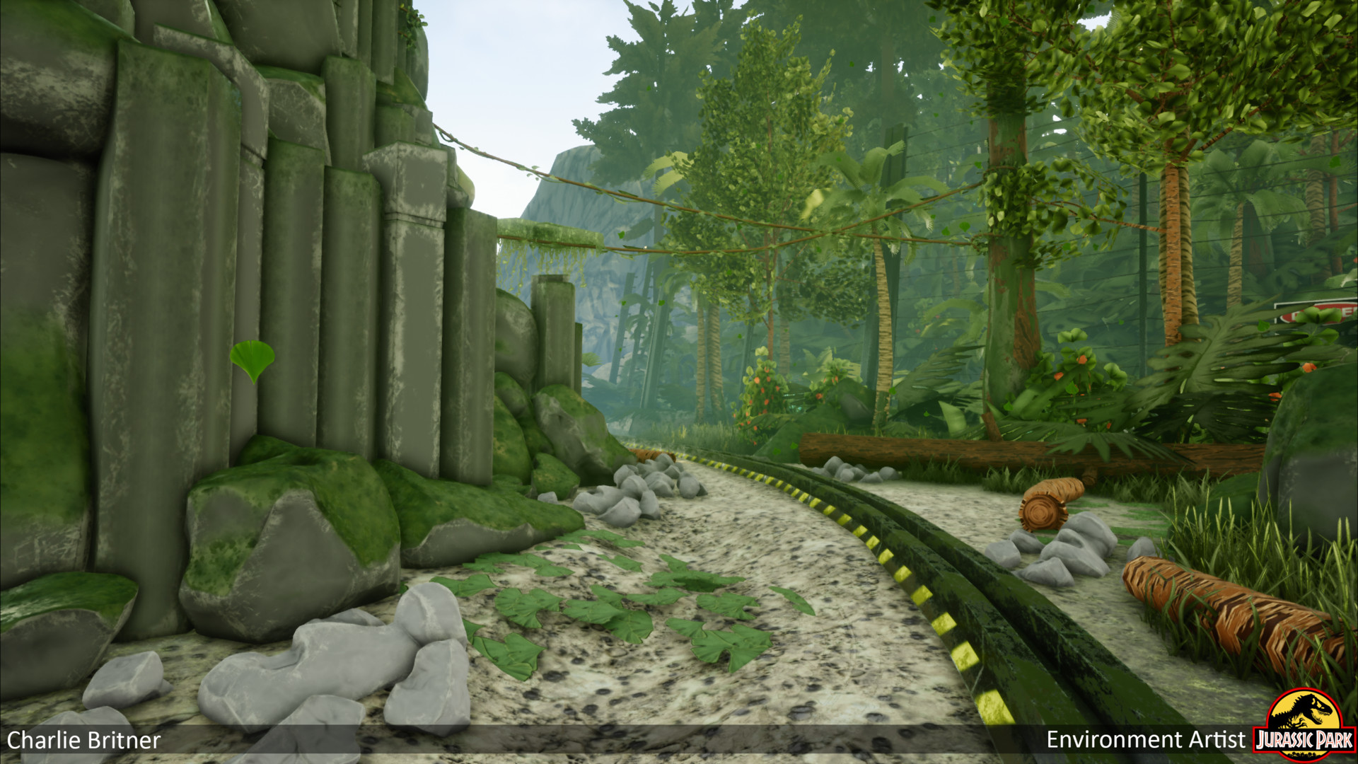 Charlie Britner - Stylised Jungle Scene - Jurassic Park