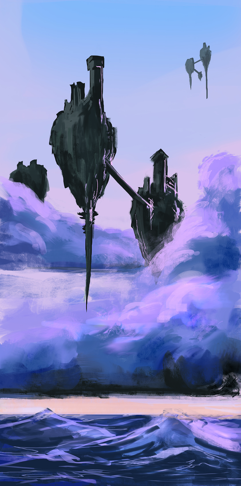 ArtStation - Floating City Painting Practice