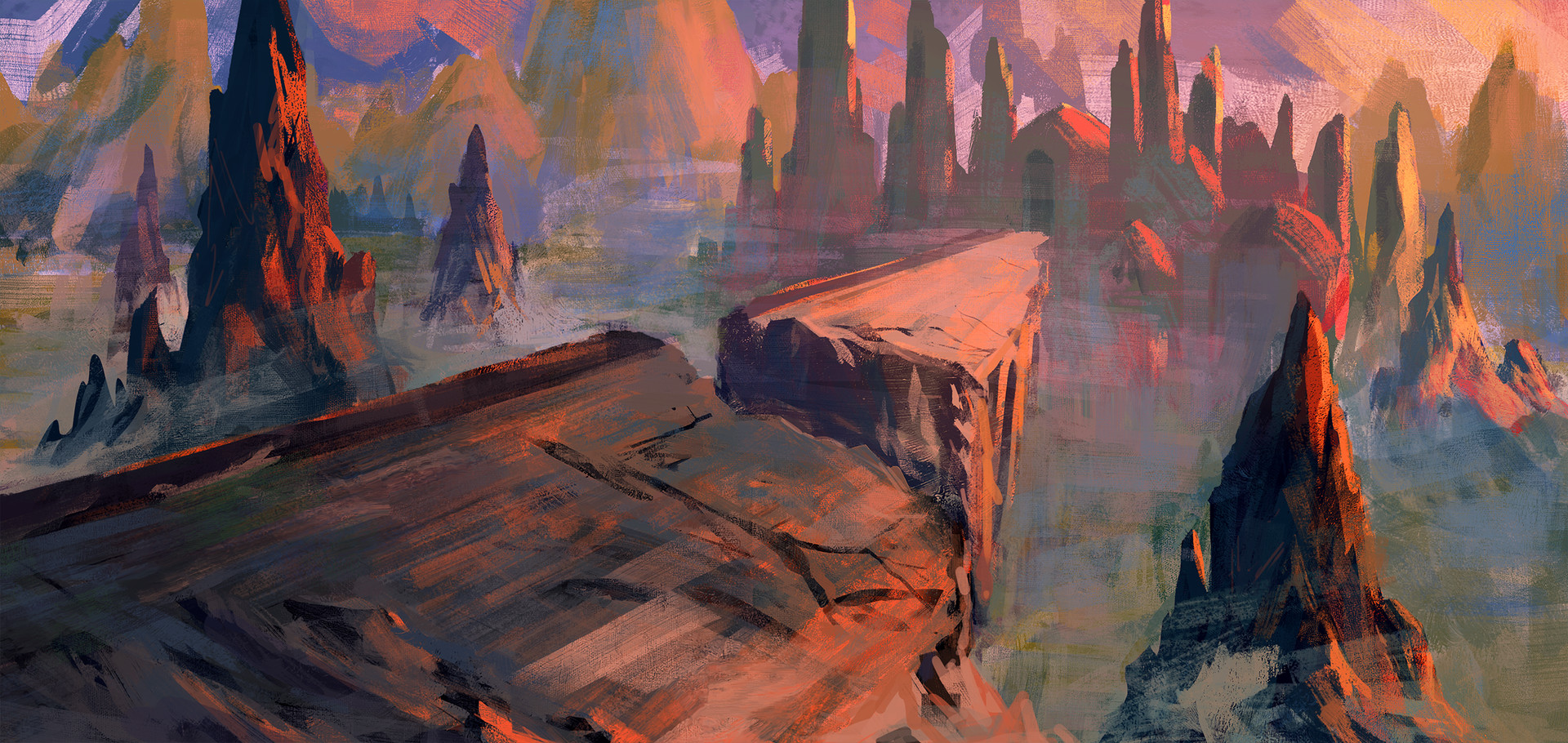 ArtStation - Ruins at Sunset