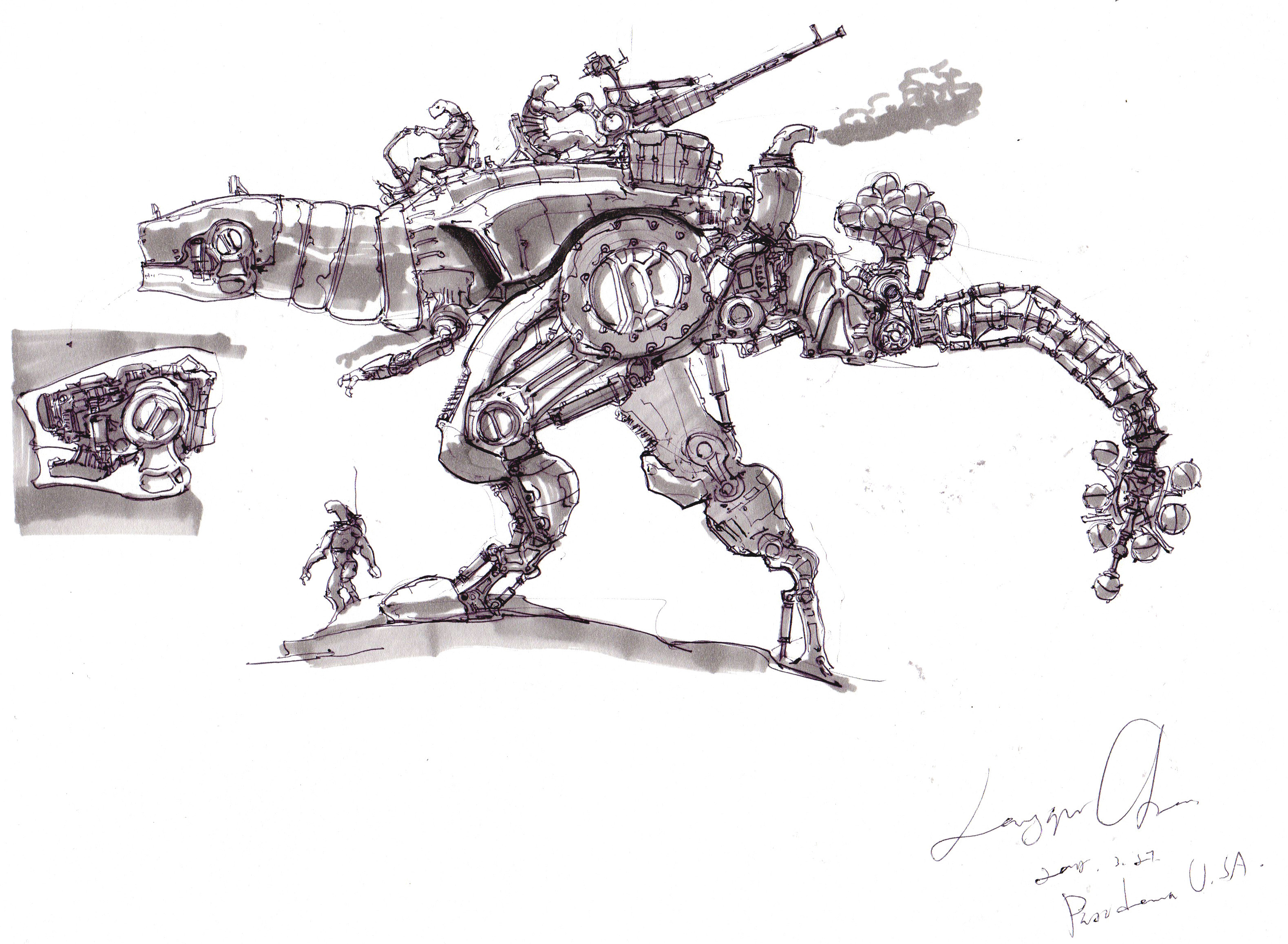 Longque Chen - mechanical dinosaur AT walker