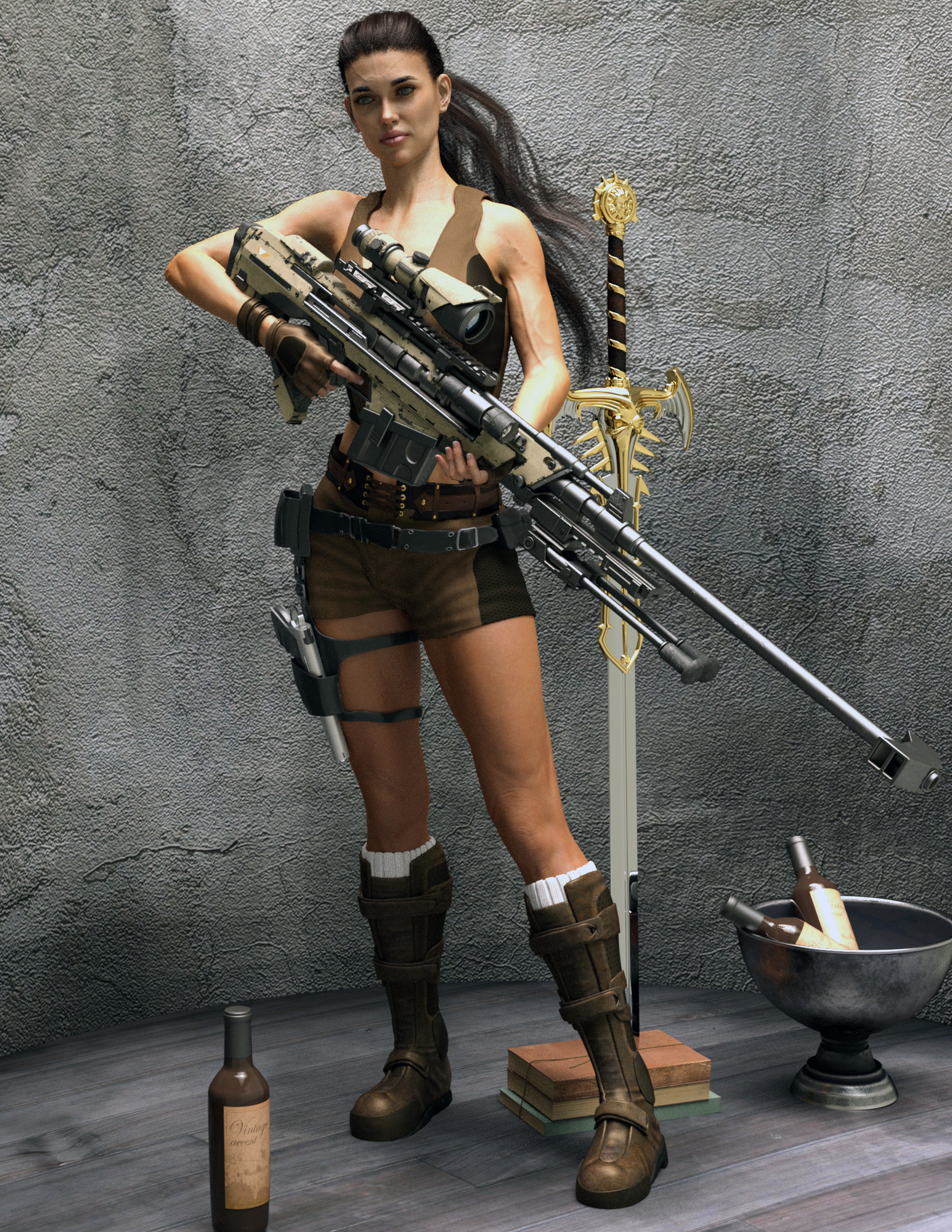 Hood Saladine - pose lara croft tomb raider