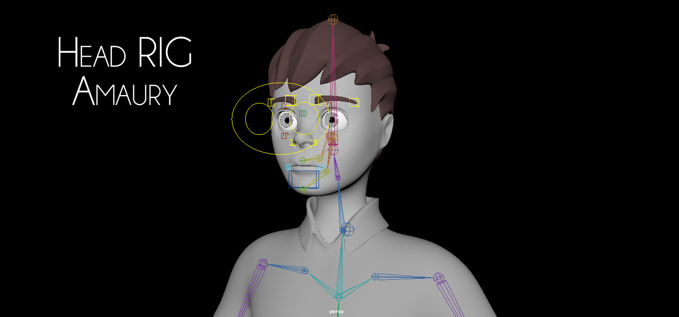ArtStation - 3D Character Setup - Amaury "Post-it"