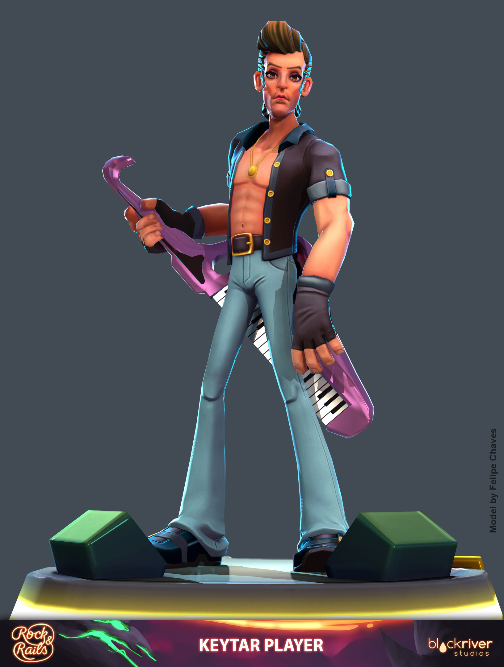ArtStation - Keytar Player - Rock & Rails