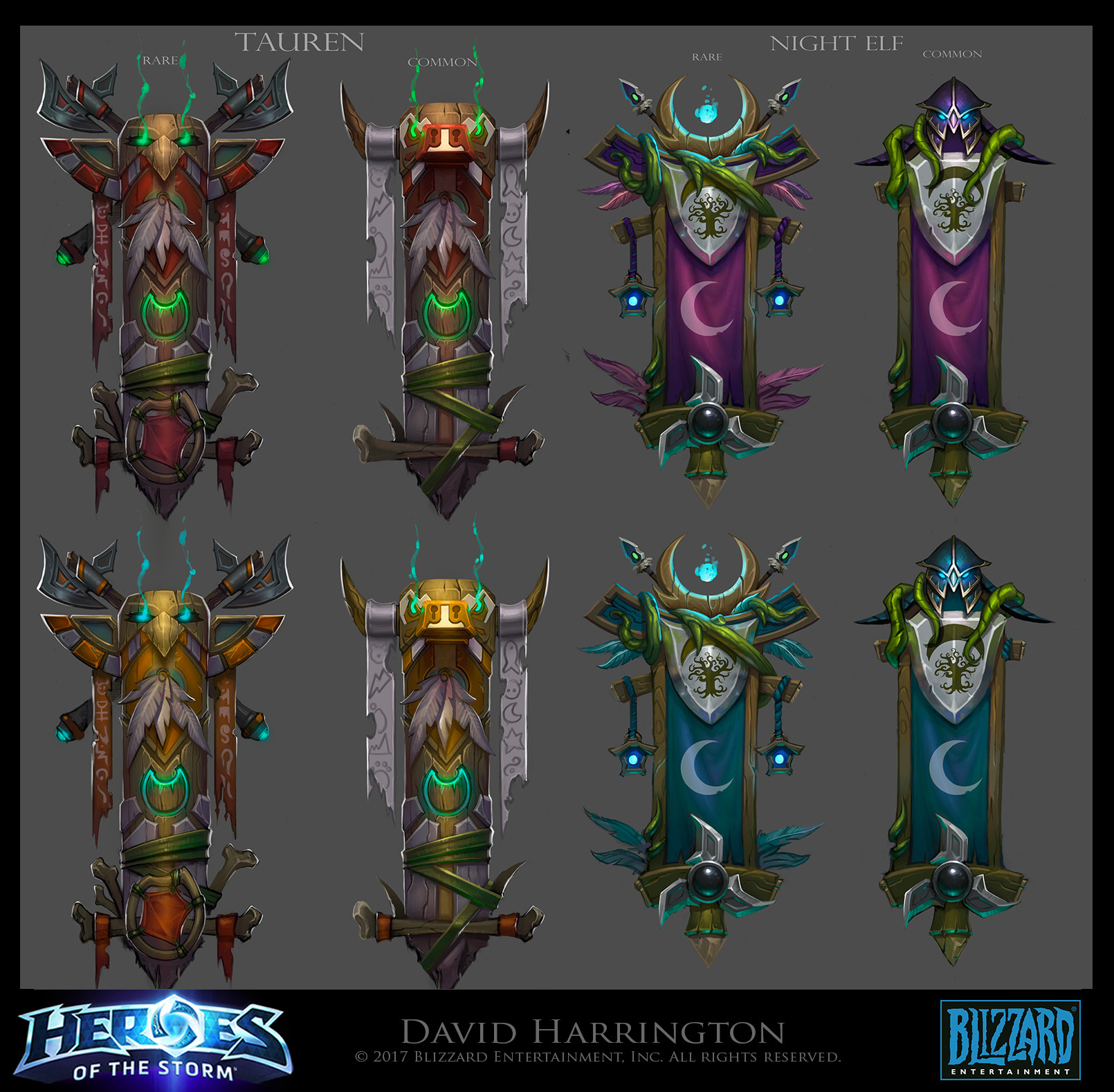 ArtStation - Tauren and Night Elf banners Heroes of the Storm