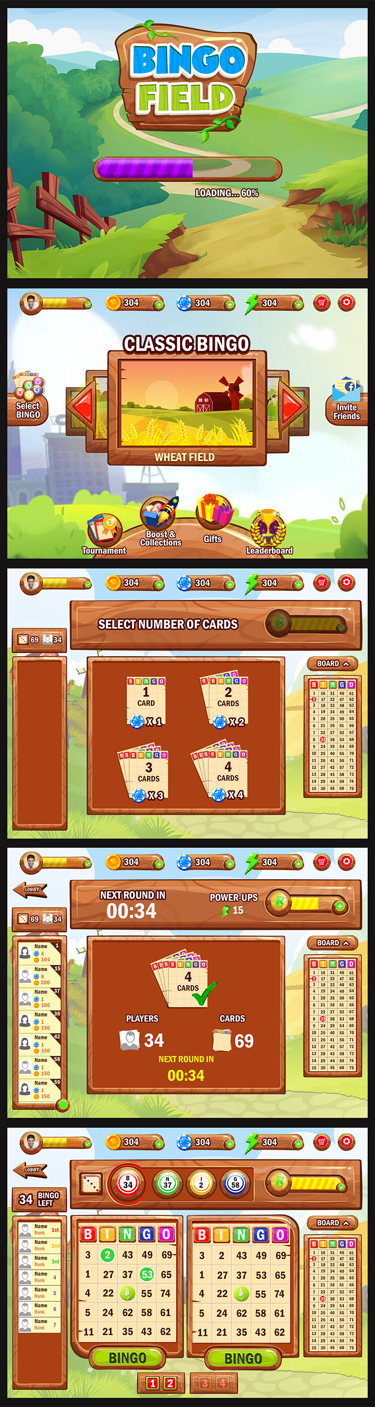 ArtStation - BINGO Mobile Game Screens