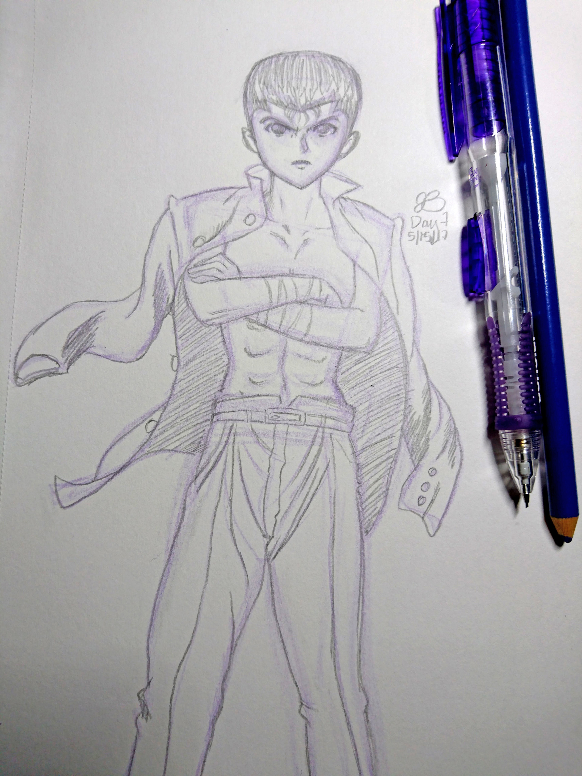 ArtStation - Daily Sketch! Yusuke Urameshi!