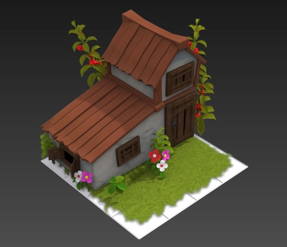 ArtStation - Low poly isometric house