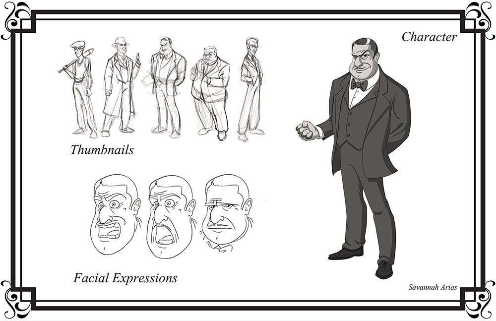 1920s Gangster Drawing