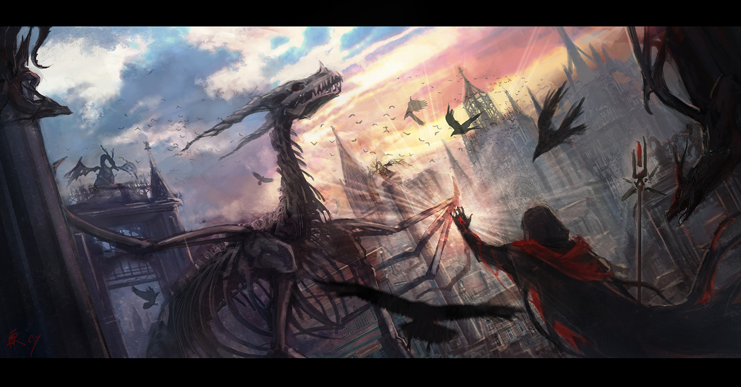 ArtStation - concept art of a dragon story