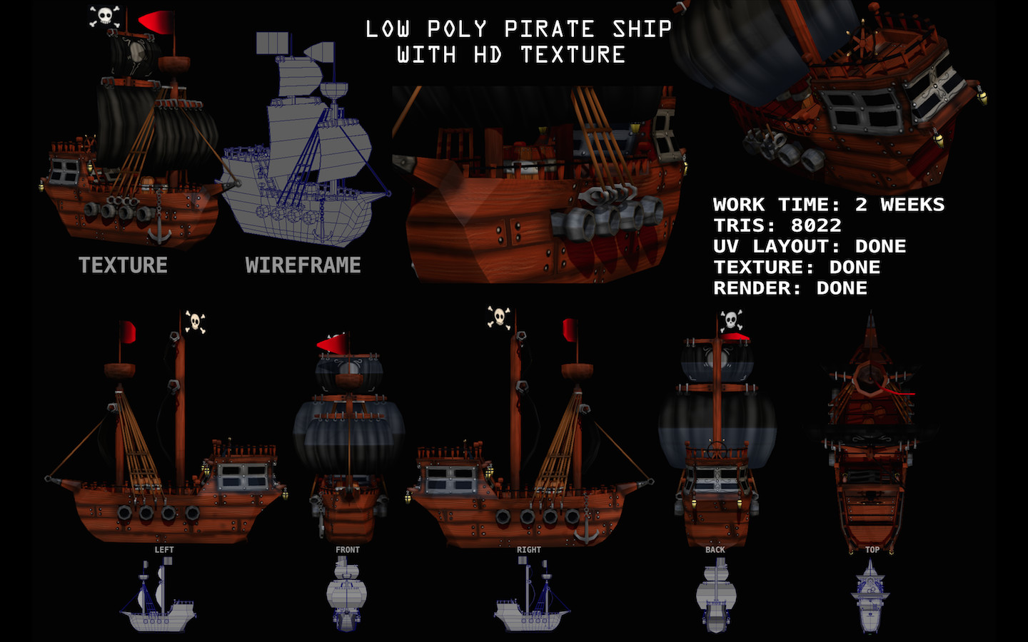 ArtStation - Low Poly Pirate ship